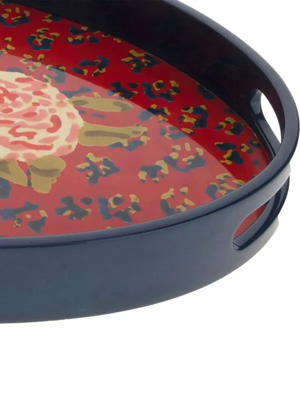 LISA CORTI Leopard Flower Wood Tray