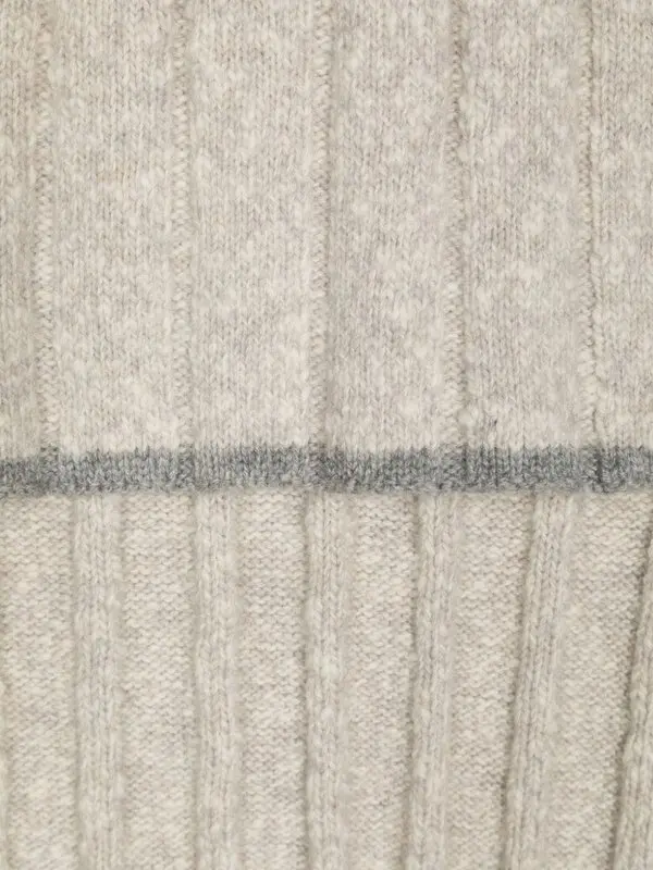 Brunello Cucinelli Mélange-effect Knitted Scarf - Neutrals