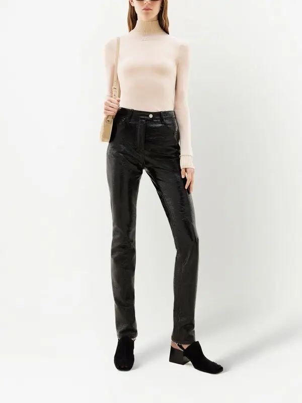 COURREGES Logo High-neck Knitted Top