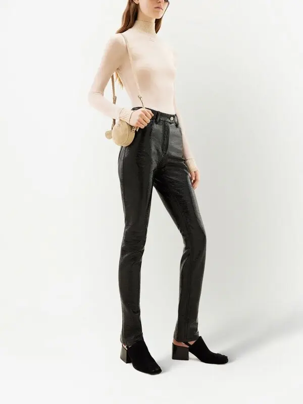COURREGES Logo High-neck Knitted Top