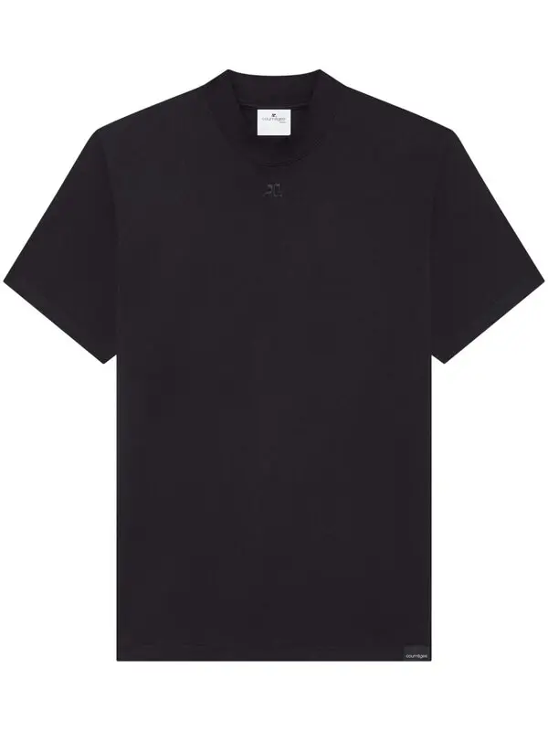 COURREGES Volcano Logo-appliqué Cotton T-shirt