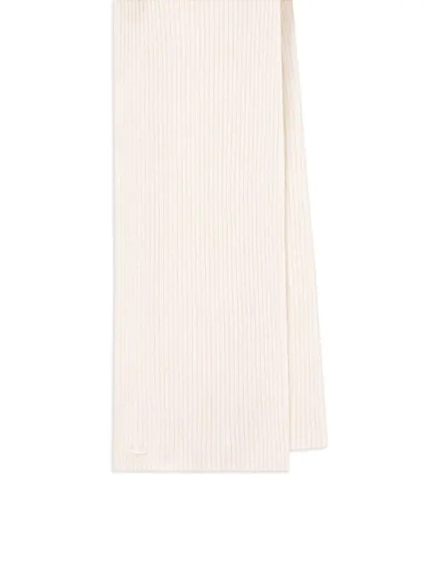 COURREGES Ribbed Wool Scarf - White