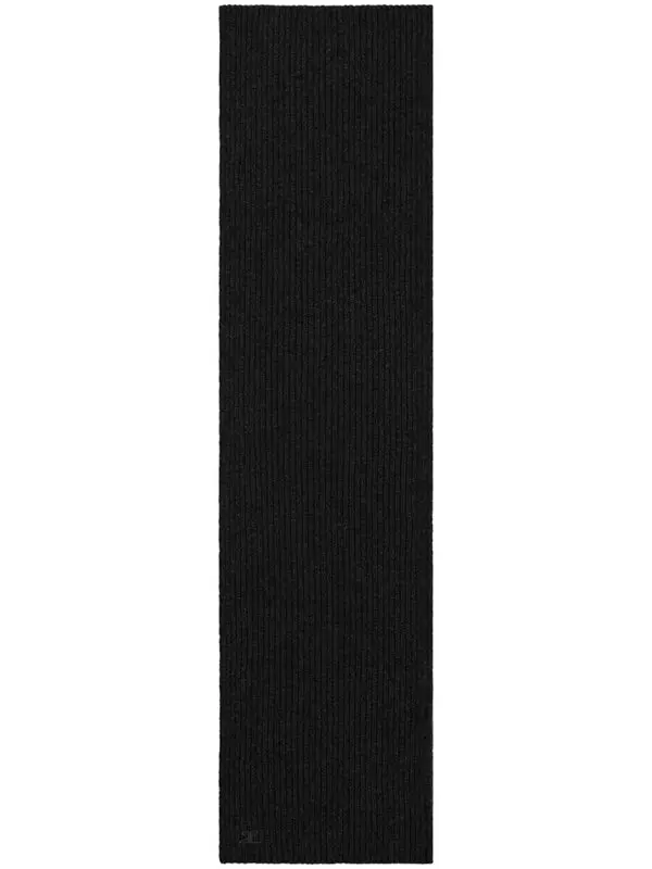 COURREGES Ribbed Wool Scarf - Black