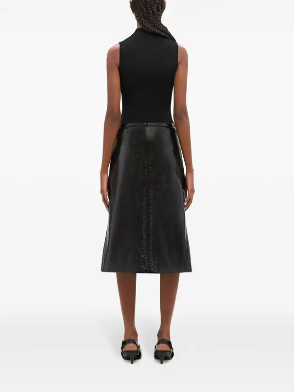 COURREGES Contrast Frame Ribbed Tank Top - Brown