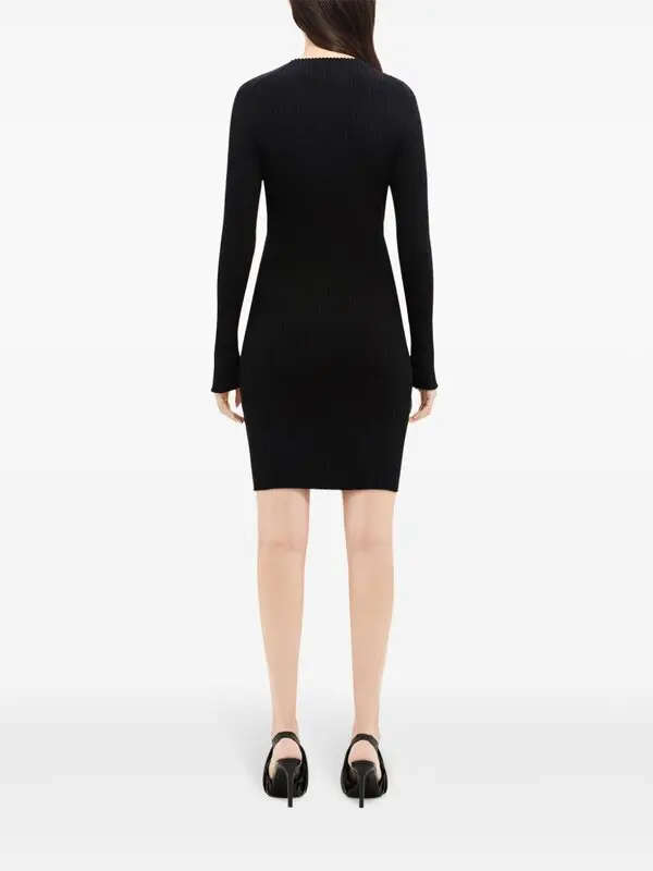 COURREGES Contrast-frame Ribbed Knit Mini Dress
