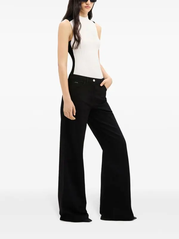 COURREGES Contrast Frame Ribbed Tank Top - Black