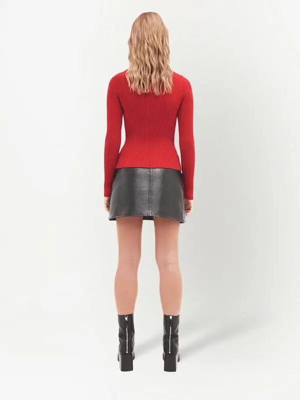 COURREGES Logo-patch Mock-neck Pullover - Red