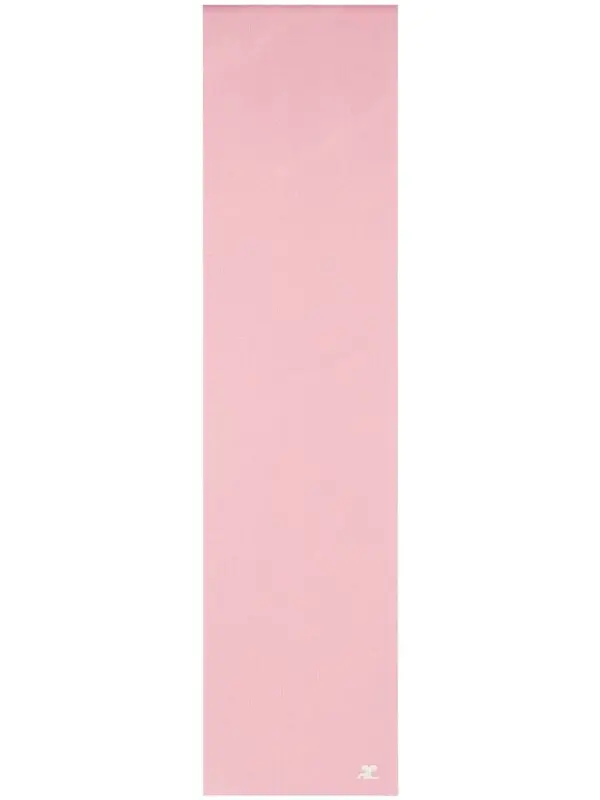 COURREGES Logo-embroidered Knitted Scarf - Pink