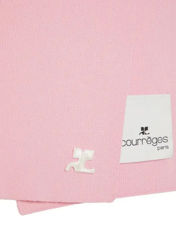 COURREGES Logo-embroidered Knitted Scarf