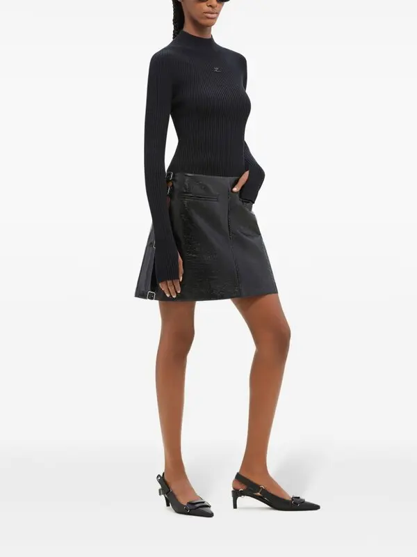 COURREGES Buckled Coated Miniskirt