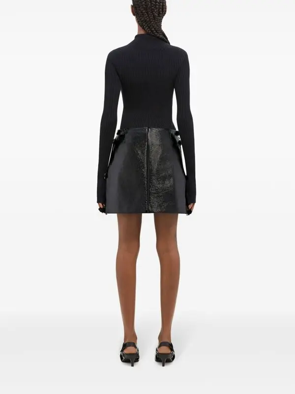 COURREGES Buckled Coated Miniskirt