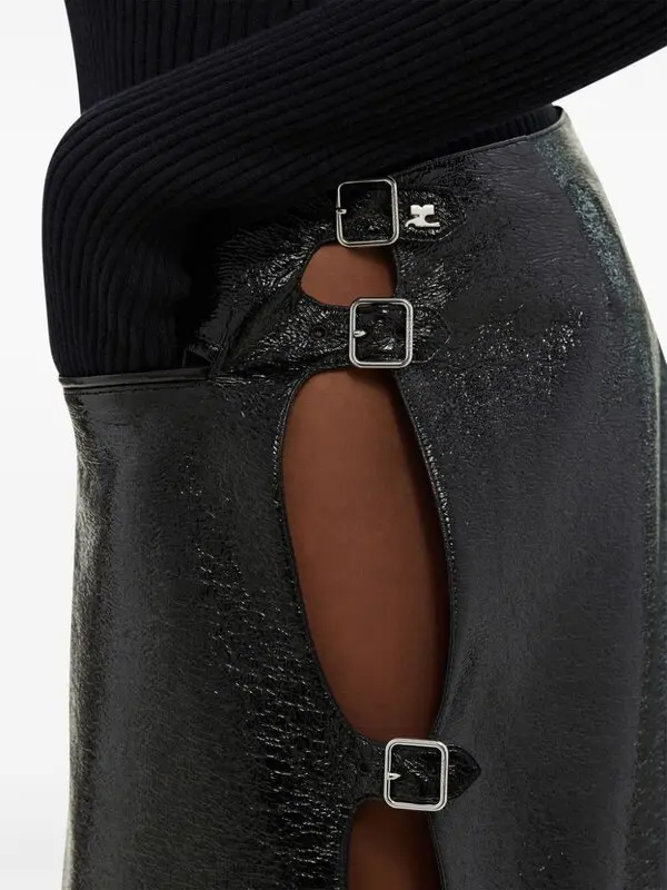 COURREGES Buckled Coated Miniskirt