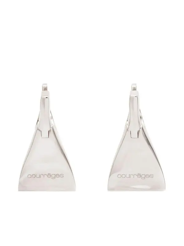 COURREGES Geometric Dangle Earrings - Silver