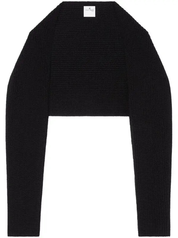 COURREGES Wool Shoulder Cover Up - Black