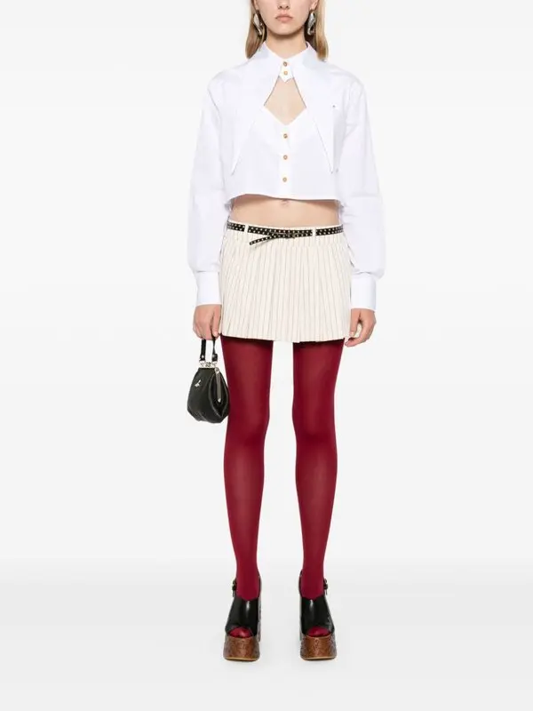 VIVIENNE WESTWOOD Cut-off Heart Cropped Shirt - White