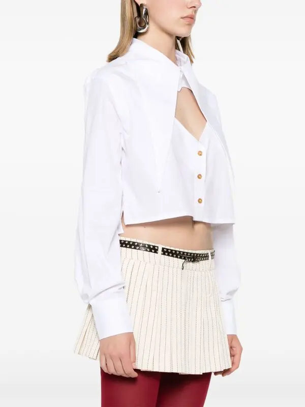 VIVIENNE WESTWOOD Cut-off Heart Cropped Shirt - White