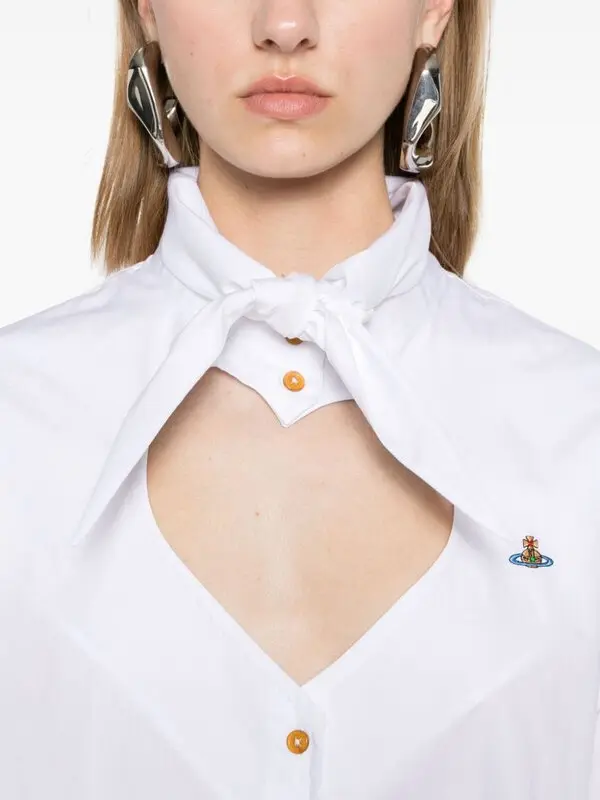 VIVIENNE WESTWOOD Cut-off Heart Cropped Shirt - White
