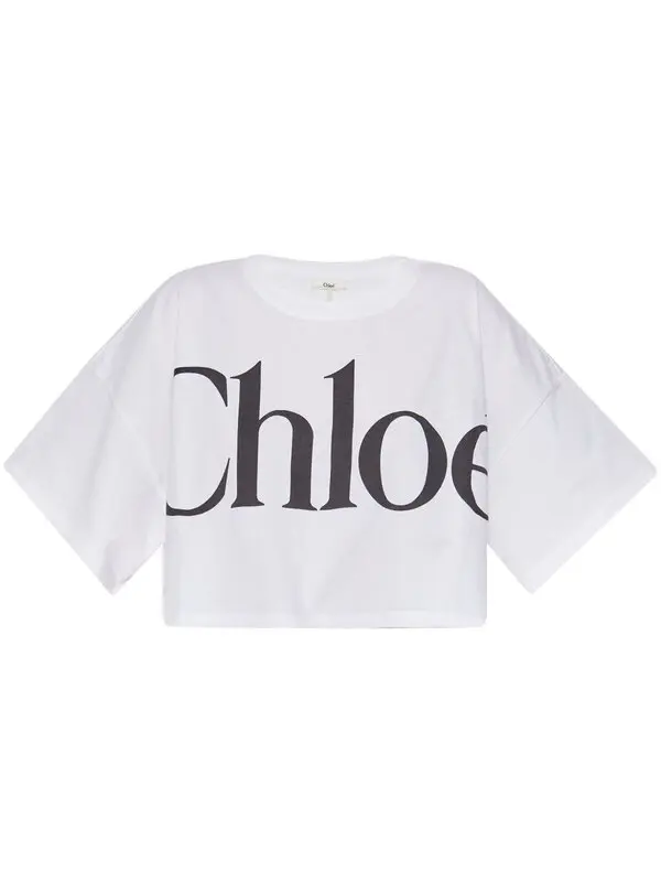 Chloé Logo-print Crop Top - White