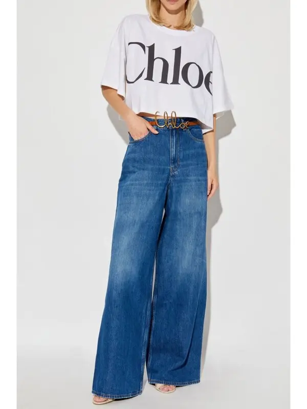 Chloé Logo-print Crop Top - White