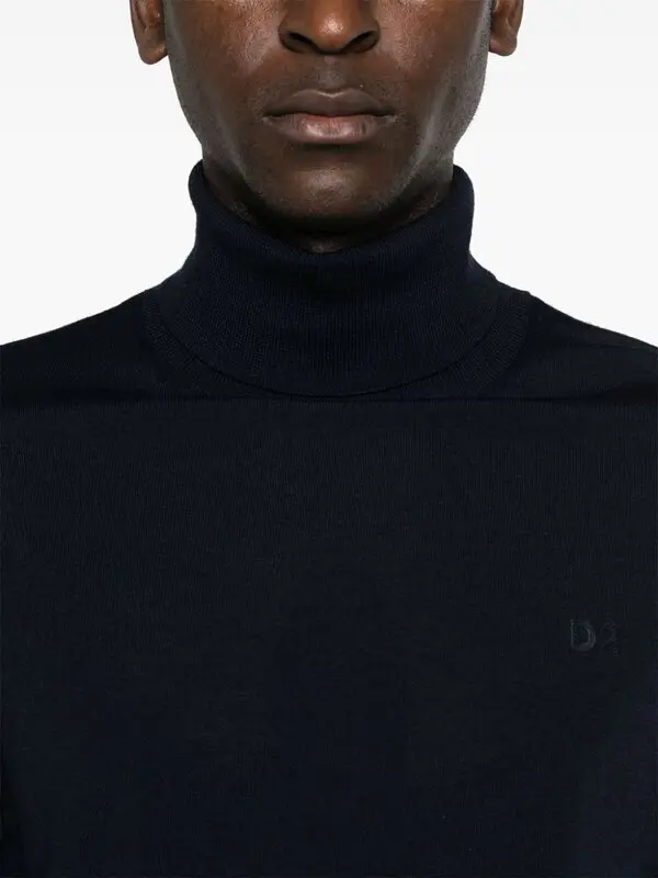 Dsquared2 Logo-embroidered Roll-neck Jumper - Blue