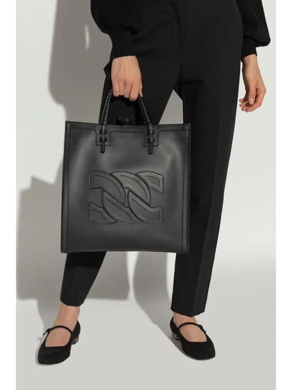 Casadei Beaurivage Leather Tote Bag - Black
