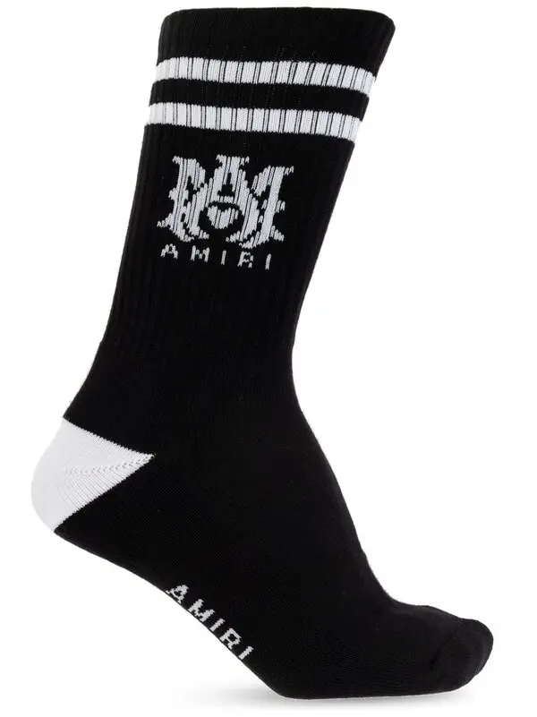 Amiri Striped Jacquard Socks - Black