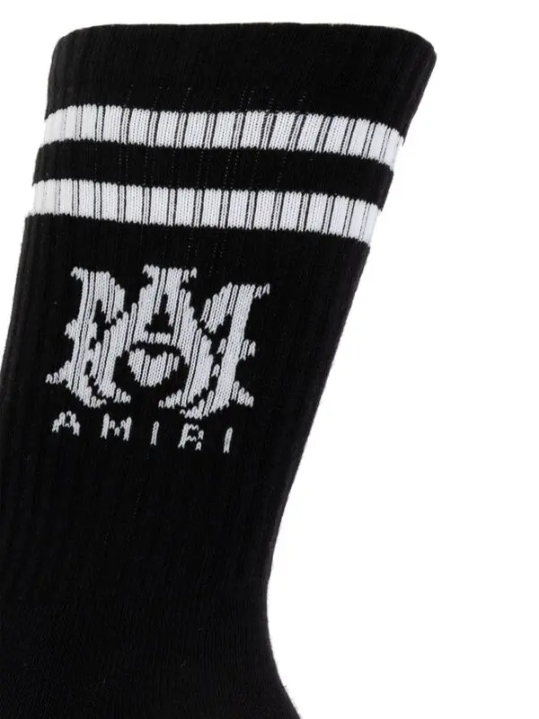Amiri Striped Jacquard Socks - Black