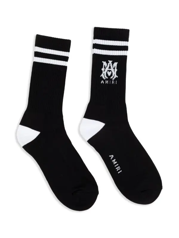 Amiri Striped Jacquard Socks - Black