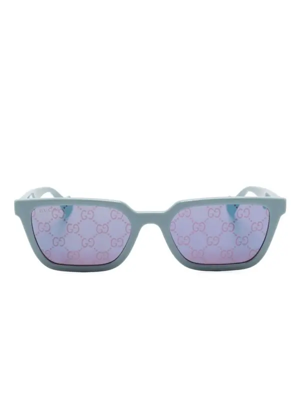 Gucci Rectangle-frame Sunglasses - Blue