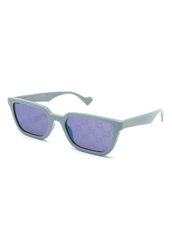 Gucci Rectangle-frame Sunglasses - Blue
