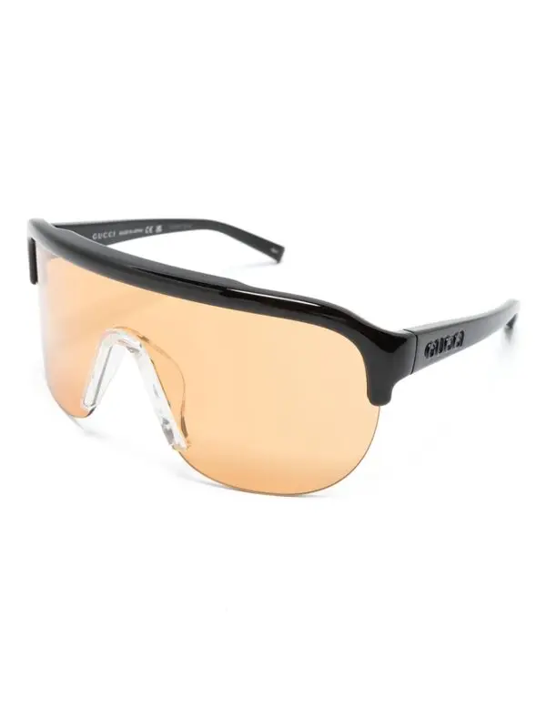 Gucci Half-rimless Shield-frame Sunglasses
