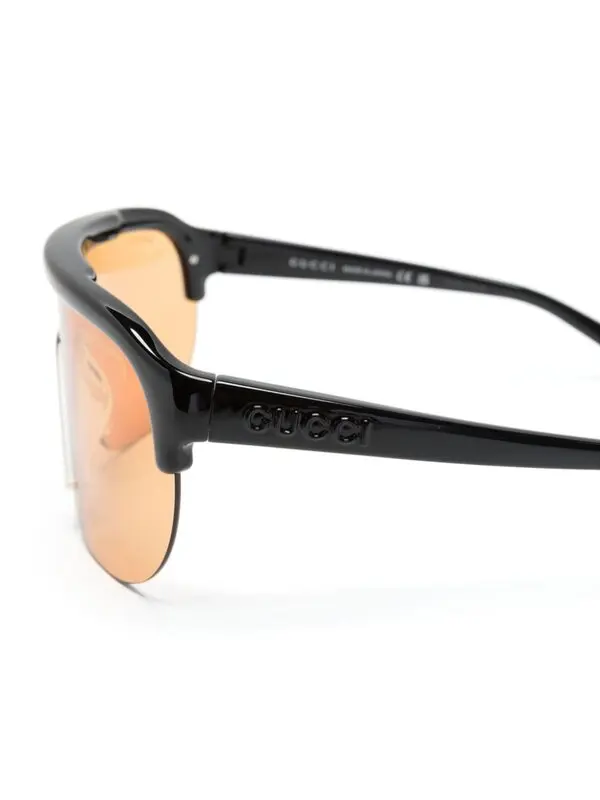 Gucci Half-rimless Shield-frame Sunglasses