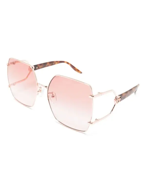 Gucci Double G Oversize-frame Sunglasses - Gold