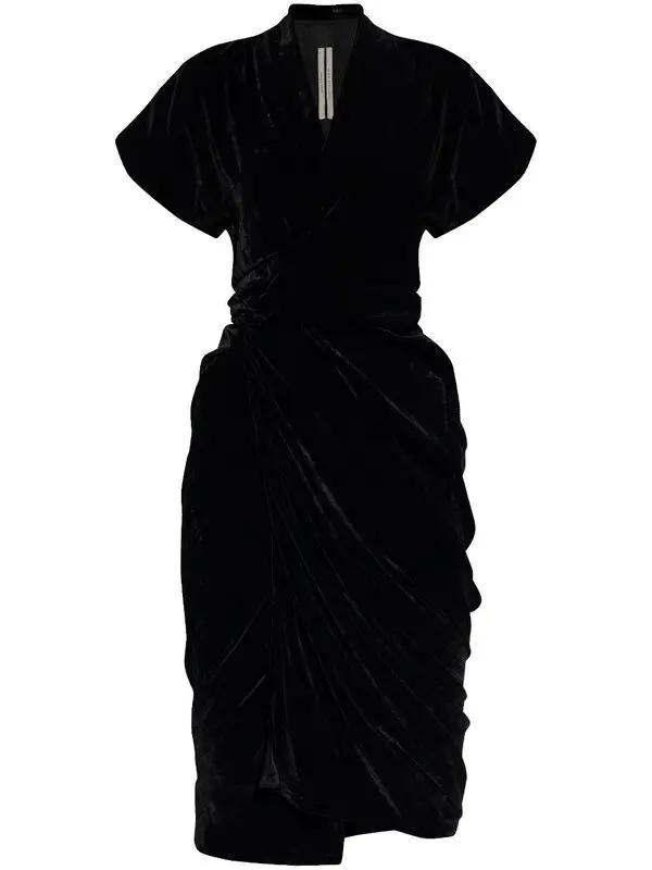 Rick Owens Velvet Wrap Dress
