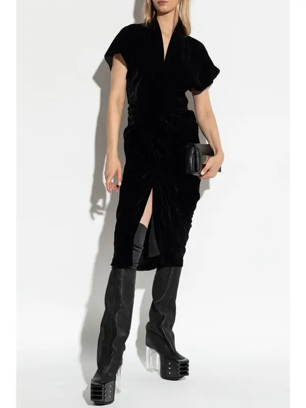 Rick Owens Velvet Wrap Dress
