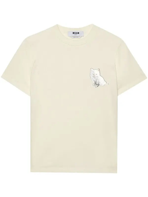 MSGM Graphic-print Cotton T-shirt