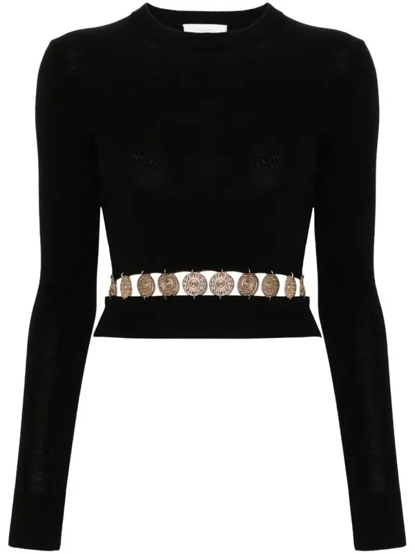 Rabanne Ribbed-knit Top With Studs
