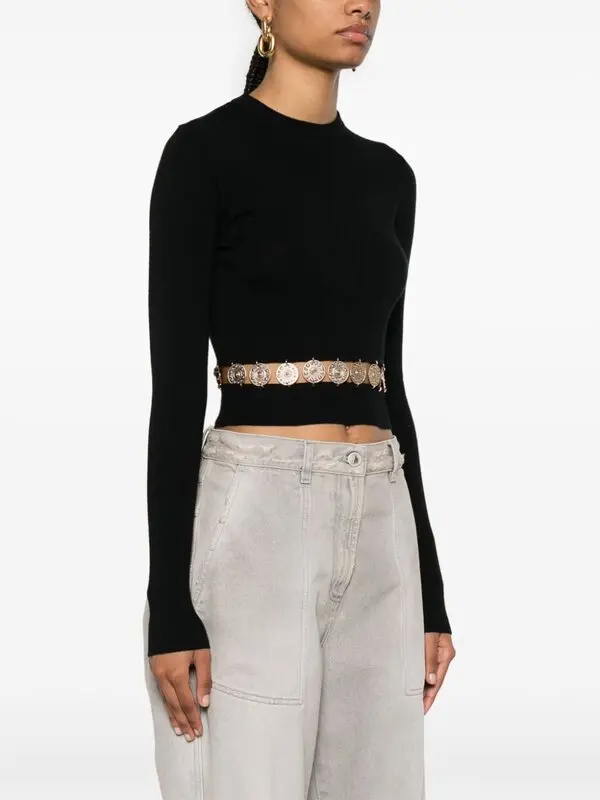 Rabanne Ribbed-knit Top With Studs