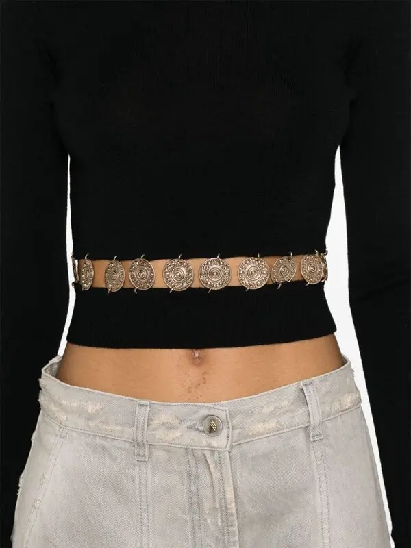 Rabanne Ribbed-knit Top With Studs