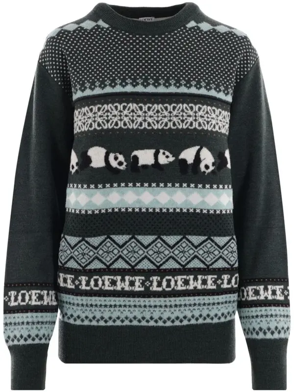 Loewe Panda Intarsia Knit Jumper