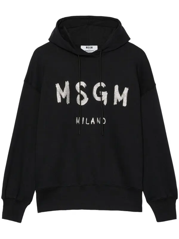 MSGM Logo-print Cotton Hoodie