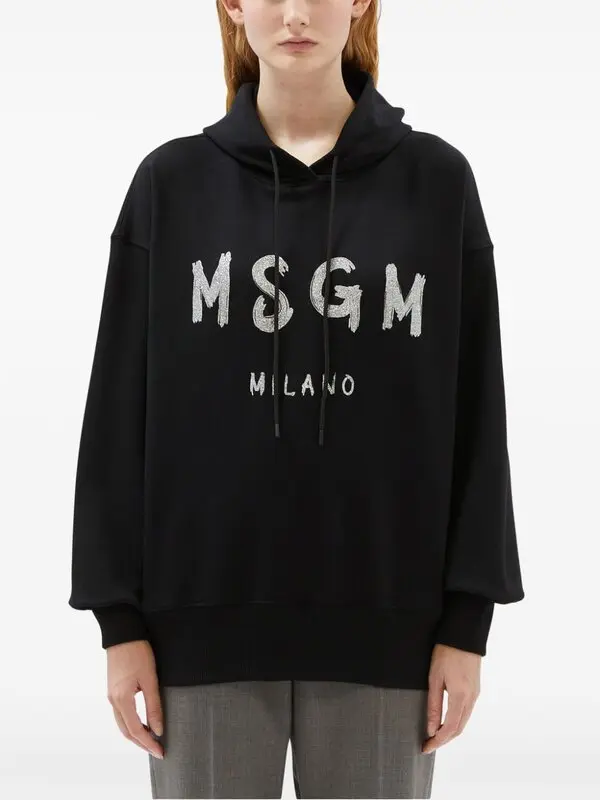 MSGM Logo-print Cotton Hoodie