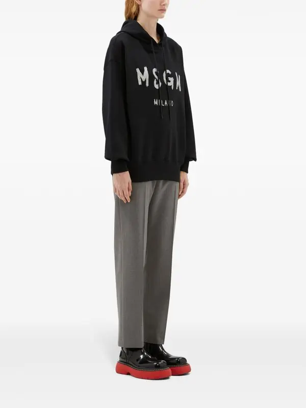 MSGM Logo-print Cotton Hoodie
