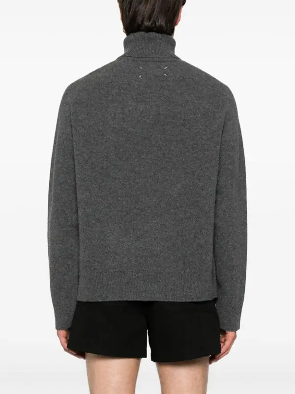 MAISON MARGIELA Roll Neck Wool Jumper - Grey