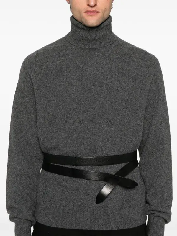 MAISON MARGIELA Roll Neck Wool Jumper - Grey