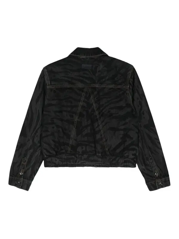 GANNI Zebra Print Denim Jacket