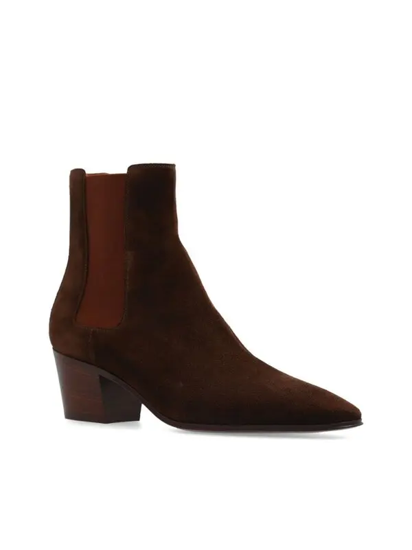 Casadei Pointed-toe Suede Chelsea Boots