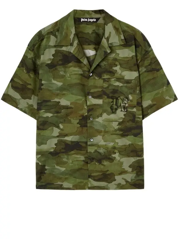 Palm Angels Camouflage-print Cotton Shirt