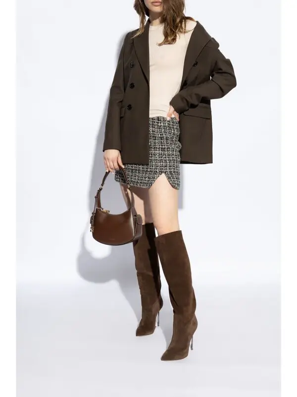 Casadei 100mm Blade Suede Boots - Brown