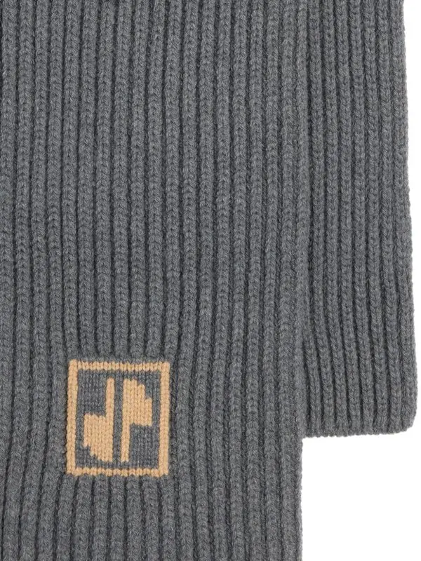 PATOU Jp Ribbed Scarf - Grey